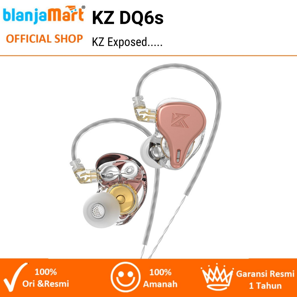 Jual Earphone KZ x HBB DQ6s BassHead Triple Driver Earphone with MIC | Shopee Indonesia