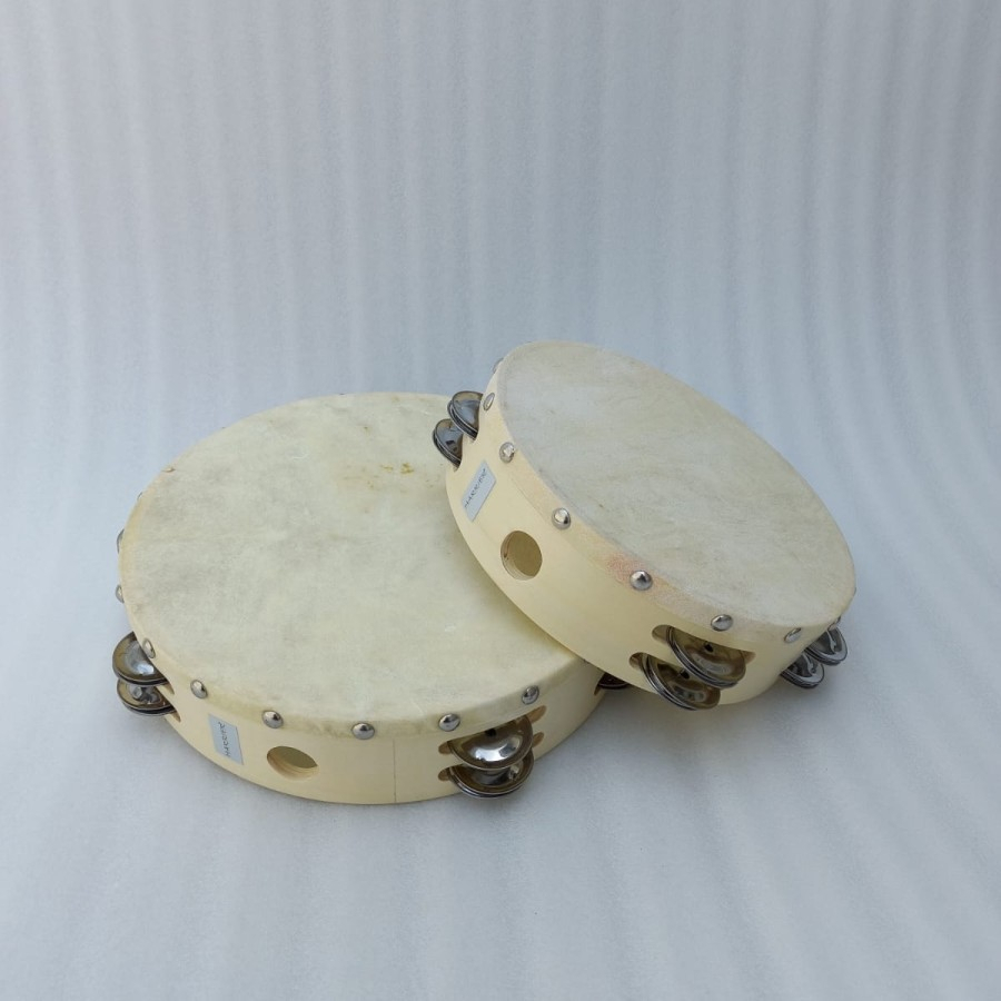 Jual Tamborin 8 inch 10 Inch Kulit Double Kecrekan Tambourine Tamborine ...