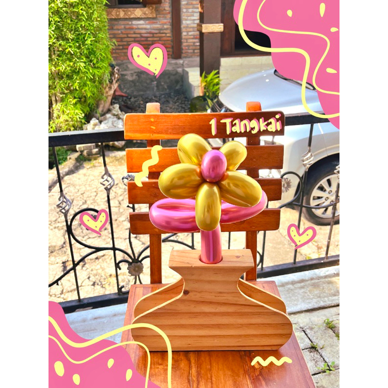 Jual Buket Bunga Balon 1-6 Tangkai Panjang | Ballons Flowers Bouquet ...