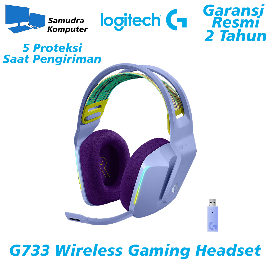Jual Logitech G733 LIGHTSPEED Wireless RGB Gaming Headset - Lilac ...