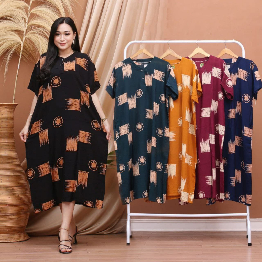 Jual Daster Jumbo Kencana Ungu Batik Busui LD 120 - Daster Rayon Murah ...