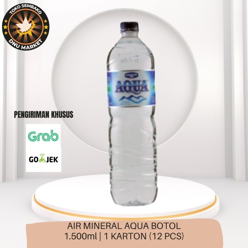 Jual AIR MINERAL AQUA BOTOL | 1.500ml | 1 Karton (12pcs) | Shopee Indonesia