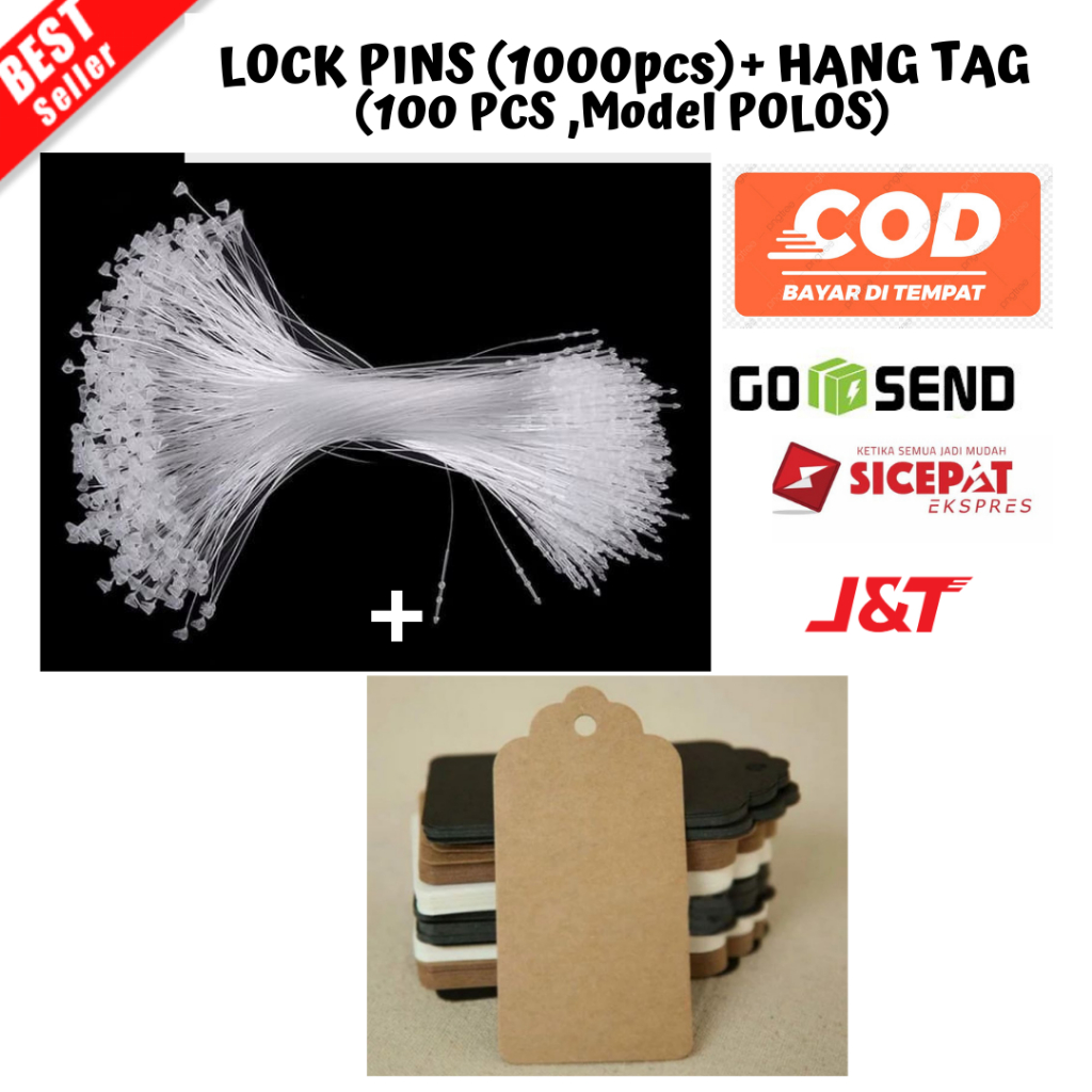 Jual [BAYAR DI TEMPAT] (Paket 03) LOCK PINS isi 1000pcs) + HANG TAG ...