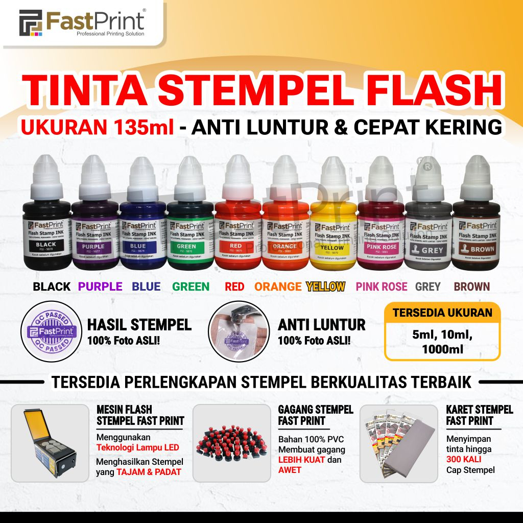 Jual Fast Print Tinta Stempel Flash Ink 135 ML | Shopee Indonesia