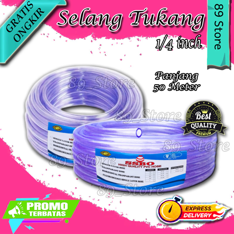 Jual SELANG AIR AQUARIUM SELANG TUKANG TIMBANG BANGUNAN 1/4 INCH 50 METER ALAT PERTUKANGAN COD ...