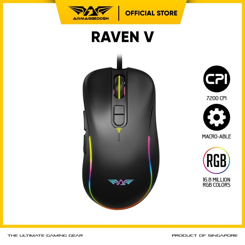 Jual Mouse Gaming Armaggeddon Raven V RGB | Shopee Indonesia