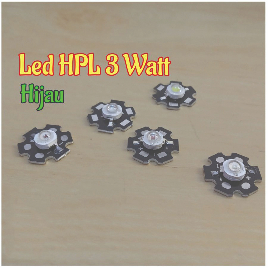 Jual led hpl Hijau 3 watt include heatsink lampu senter green 3 watt ...