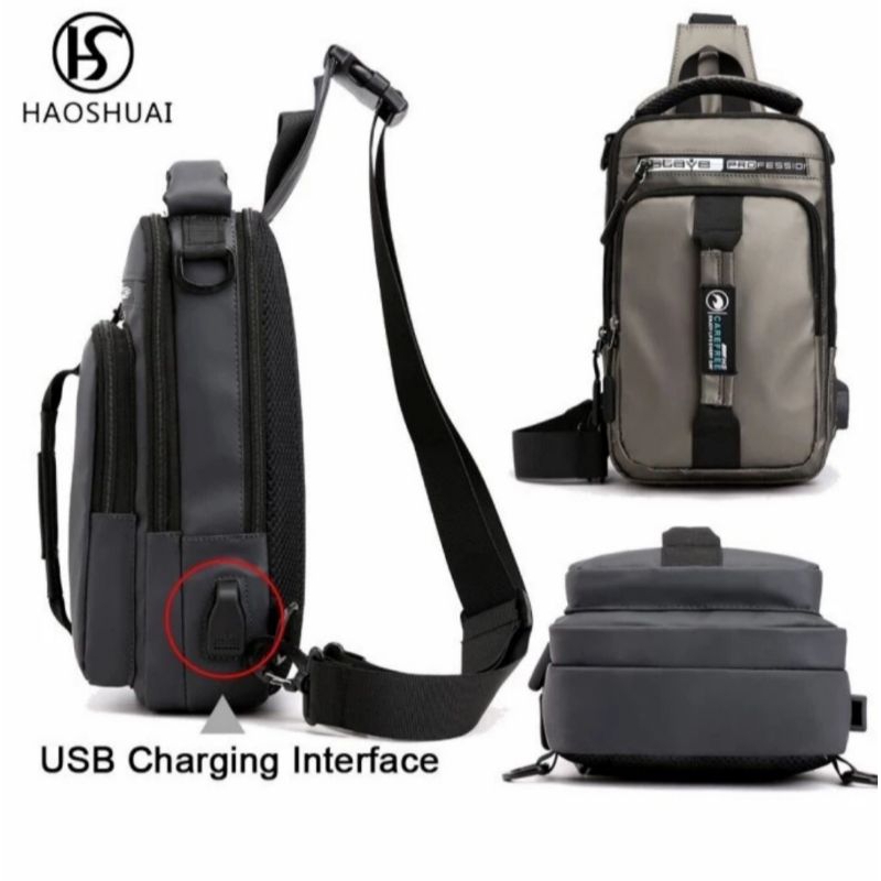 Jual tas selempang pria multifungsi anti air Haoshuai 1100-01 | Shopee Indonesia