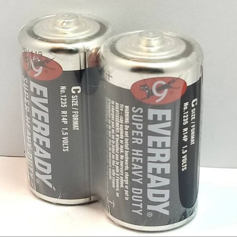 Jual Baterai Eveready Size C R14 Ukuran Sedang 1.5 V Eveready Super ...