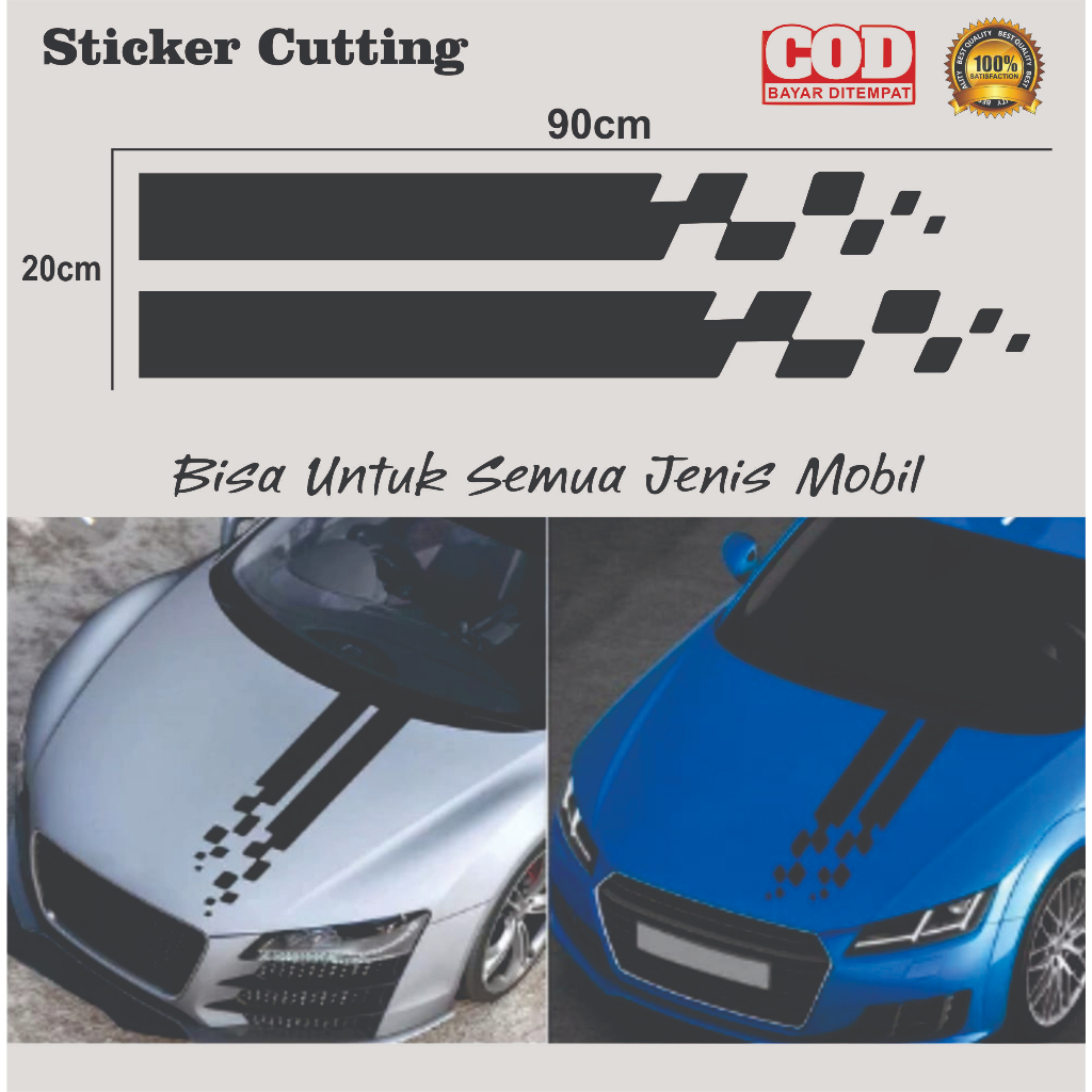 Jual stiker mobil sticker cutting fariasi kap mesin mobil | Shopee ...