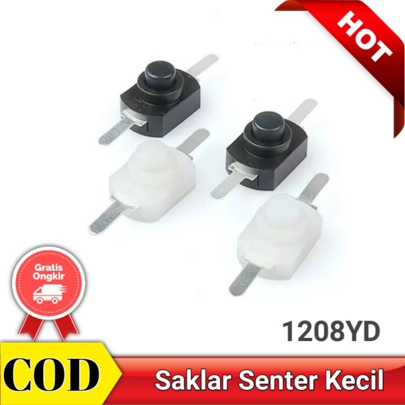 Jual Saklar senter kecil 2 kaki self locking push on off switch ...