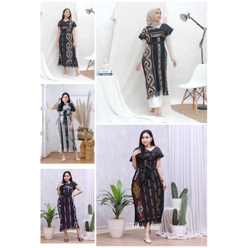 Jual DRESS AURORA - DRESS PALAZZO TENUN IKAT - DRESS ETNIK - DRESS KONDANGAN - DRESS TENUN ...