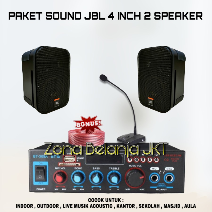 Jual PAKET SOUND SYSTEM CAFE AULA KANTORAN SPEAKER JBL CONTROL 4 INCH 2 ...