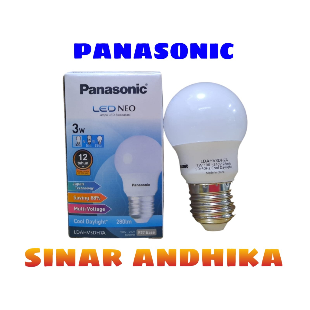 Jual LAMPU LED BULB PANASONIC 3 WATT | Shopee Indonesia