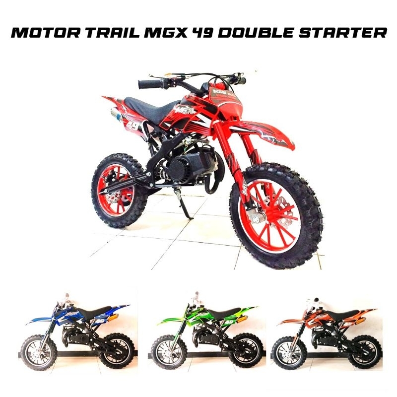 Jual SEPEDA MOTOR MINI MINIMOTOR TRAIL MGX DOUBLE STATER MURAH BARU ...