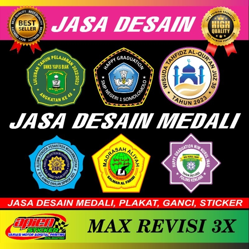 Jual JASA DESAIN MEDALI/PLAKAT/GANTUNGAN KUNCI/STICKER | Shopee Indonesia