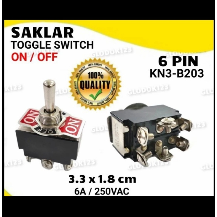 Jual Saklar/Switch Togle On Off On 6 Pin | Shopee Indonesia