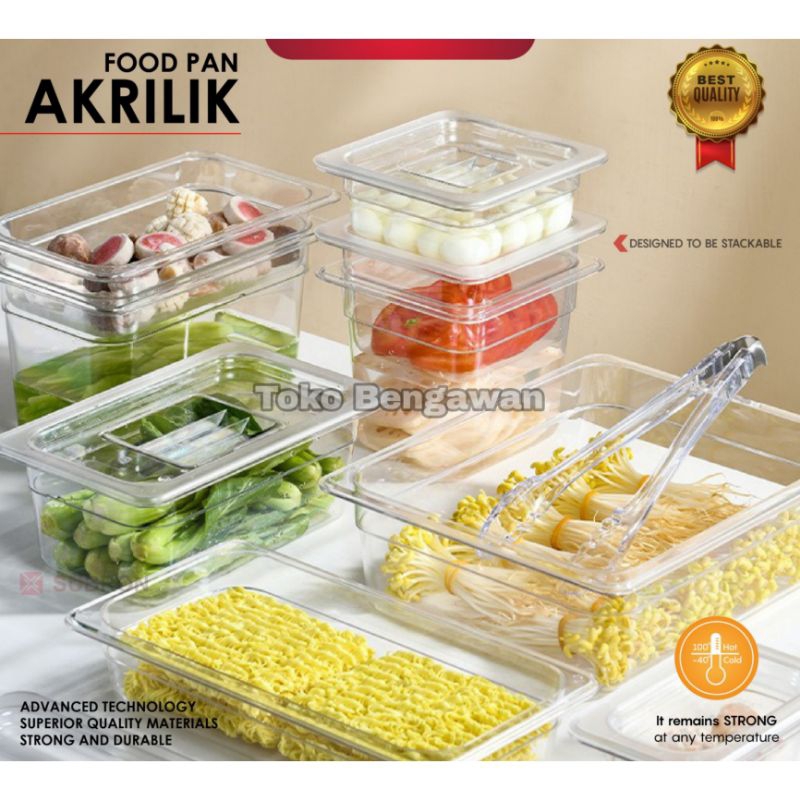 Jual SUBRON Gastronom Food Pan Akrilik 1/9 Kedalaman 6cm 10cm 15cm ...