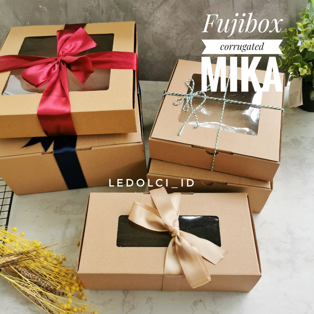 Jual (5 PCS) BOX MIKA DUS KRAFT CORRUGATED MIKA KOTAK HAMPERS FUJIBOX ...