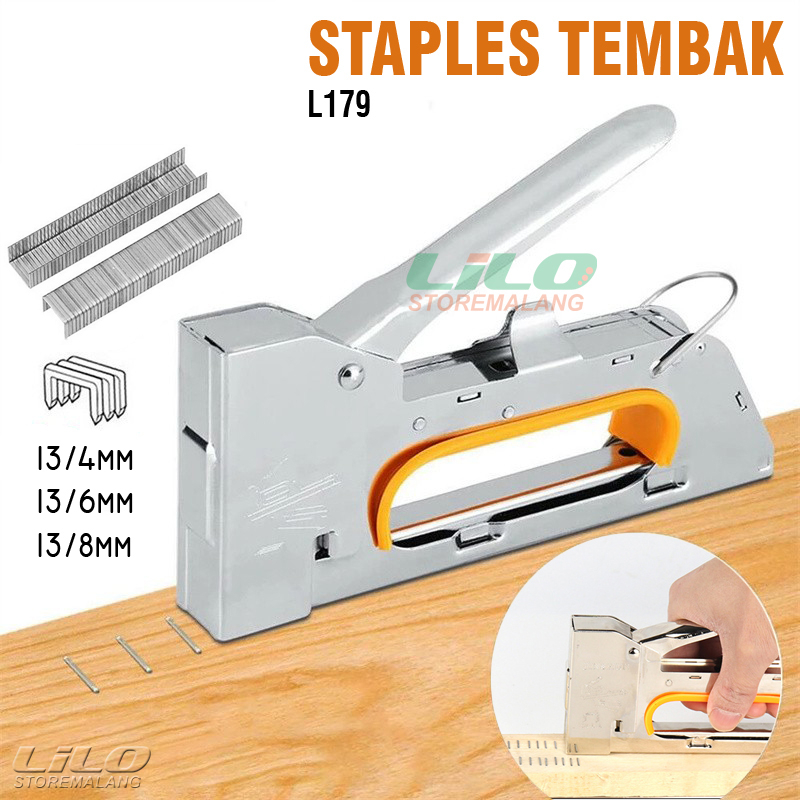Jual Alat Staples Tembak Gun Tacker Stapler Staple 13/4 13/6 13/8 mm ...