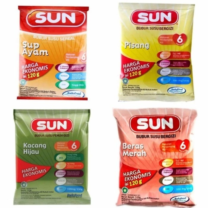 Jual SUN BUBUR BAYI KEMASAN PLASTIK 120 G - BERBAGAI RASA DAN EKONOMIS ...