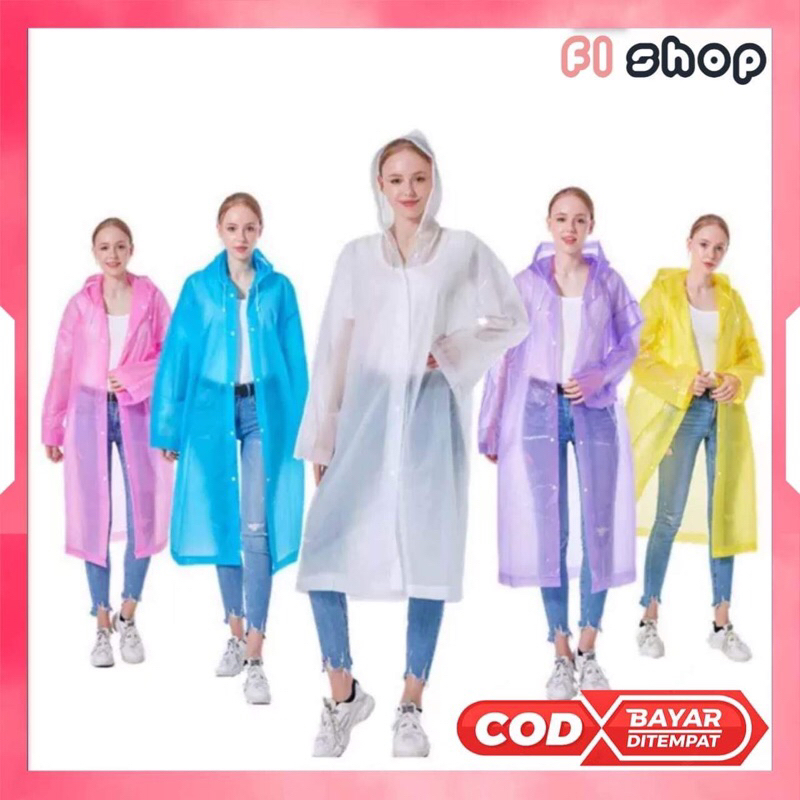 Jual Jas Hujan Dewasa Terusan EVA Raincoat Mantel Hujan Terusan Polos Lightweight Bahan EVA PEVA ...