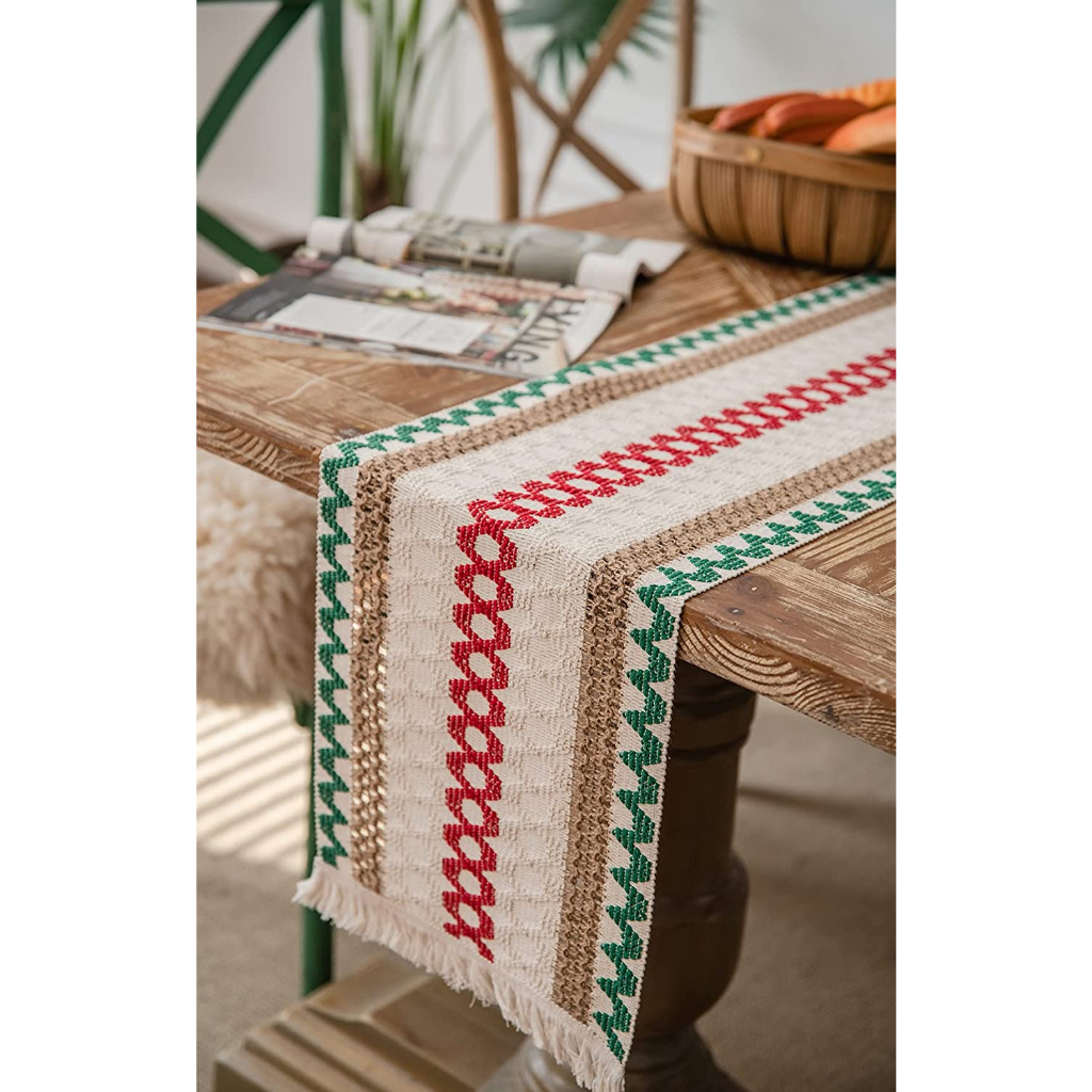 Jual Table Runner Nordic Taplak Meja Makan Tamu Simple Premium Red ...