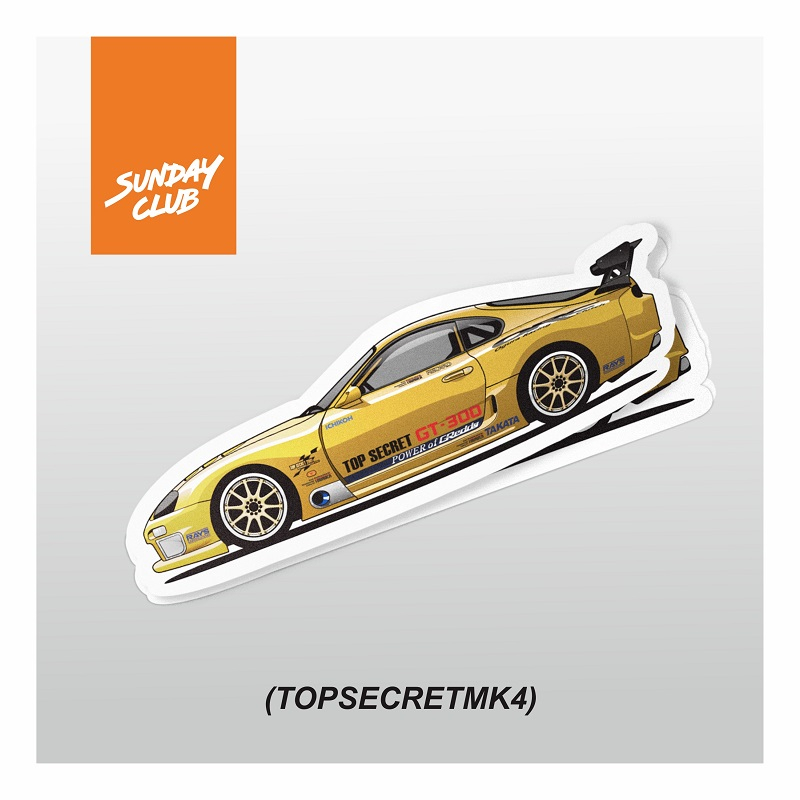 Jual Sunday Club - Sticker Satuan TOPSECRETMK4 JDM Mobil Supra Hot ...