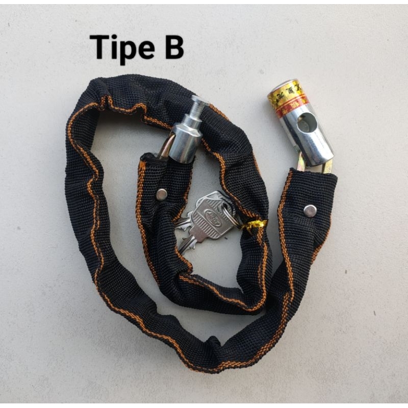 Jual Gembok Rantai 80cm Pagar Sepeda Motor Pintu Lapis Kain Bahan Baja ...