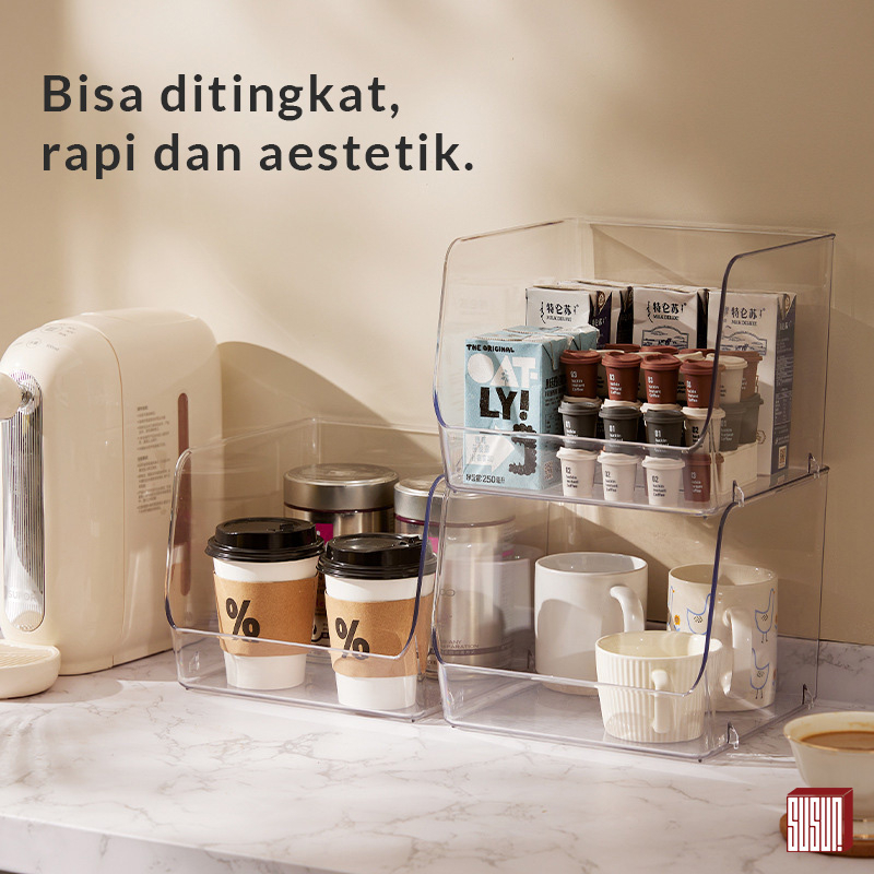 Jual Susun Rak Acyrilic Tempat Bumbu Dapur / Gelas / Bubuk Kopi Gula ...