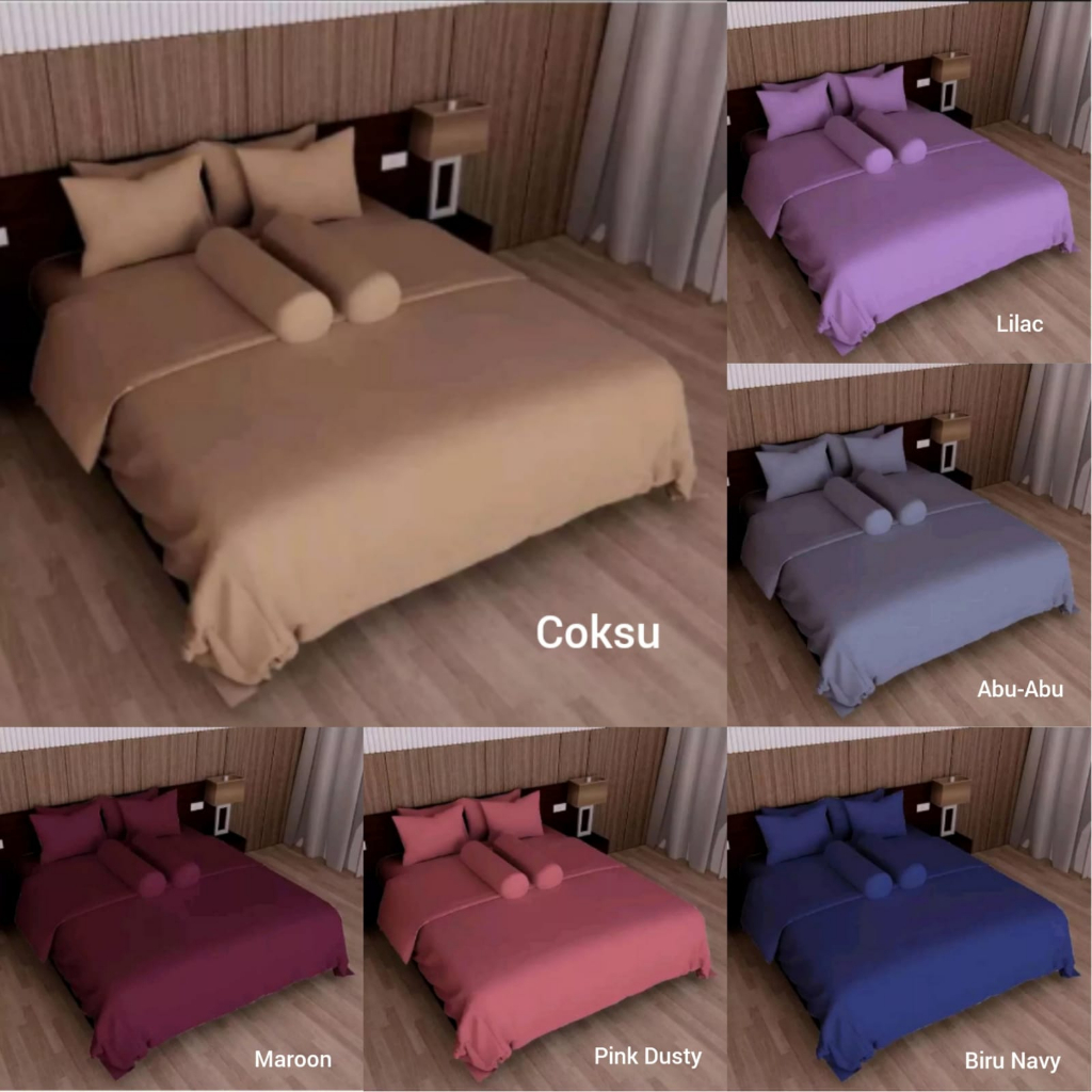 Jual Sprei Polos 120x200 160x200 180x200 Tinggi 30cm Sprei Polos Adem Lembut - Sprei Set Bantal ...