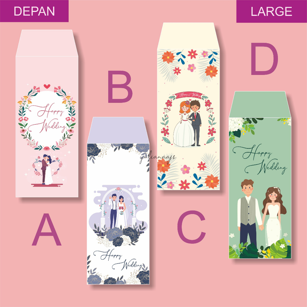 Jual ANGPAO WEDDING PANJANG CUSTOM / TEMPLATE/AMPLOP KONDANGAN MOTIF ...