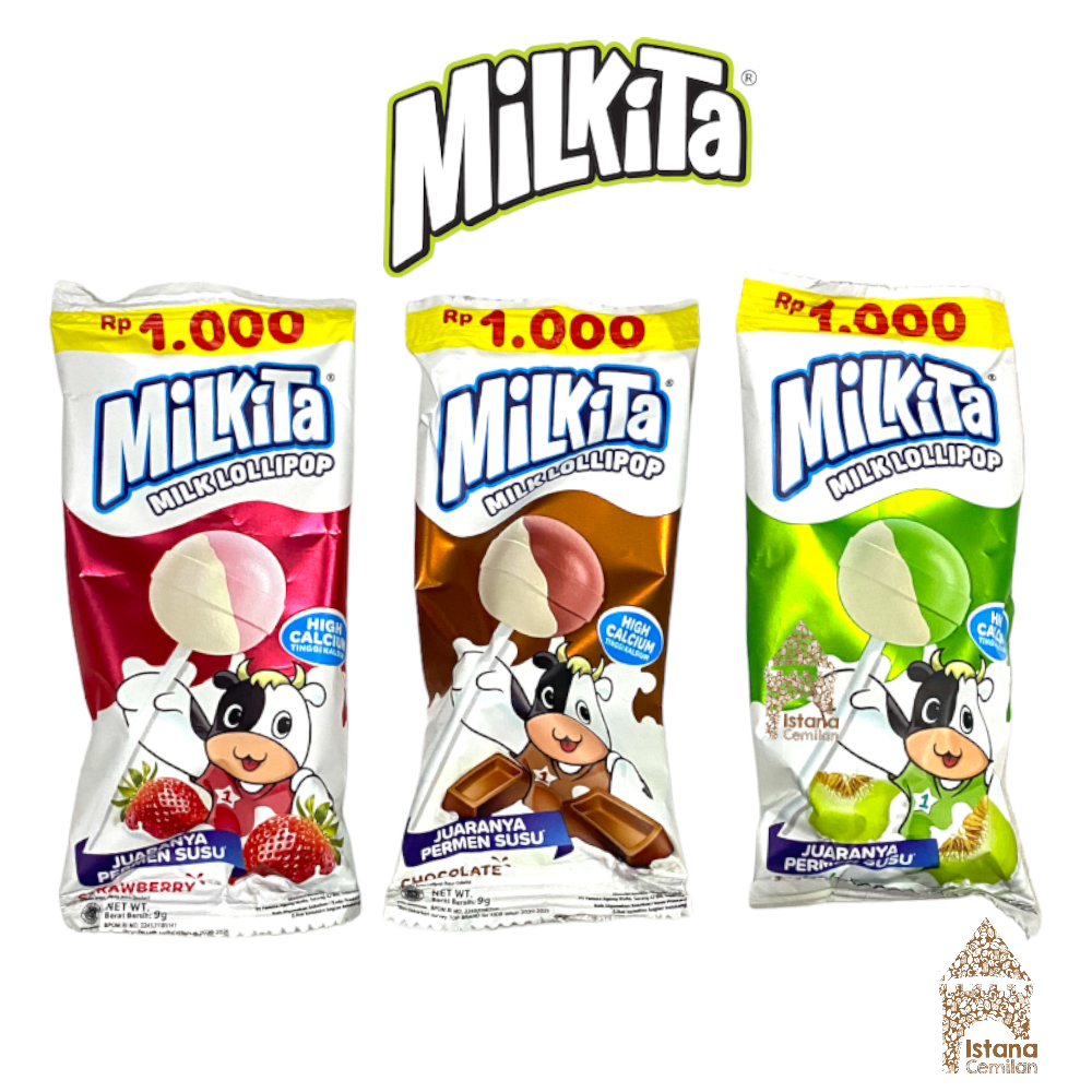 Jual Milkita Permen Loli Lollipop Cokelat / Melon / Stroberi SATUAN ...