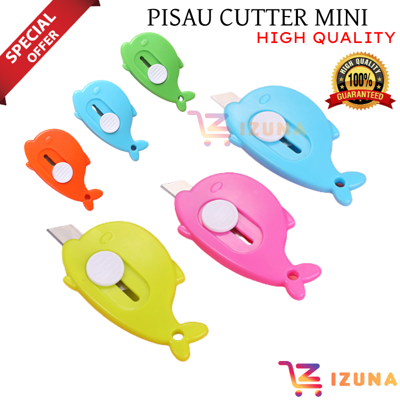 Jual [IZUNA] PISAU CUTTER MINI MOTIF DOLPHIN / CUTTER MINI MODEL ...