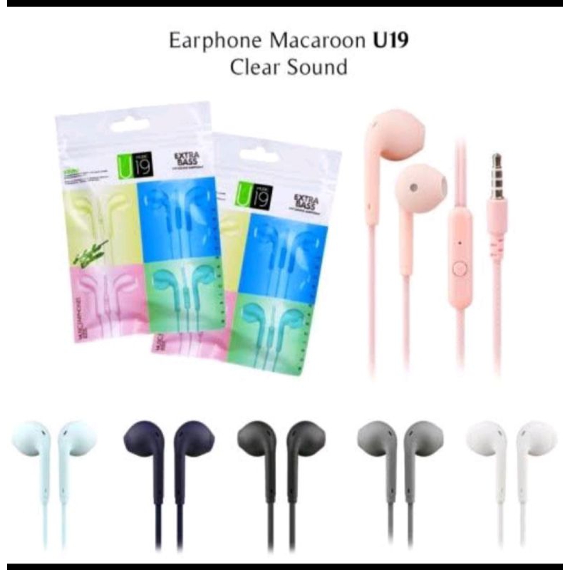Jual Headset MACARON U19, MUSIC ANGEL MACARON Handsfree STEREO EXTRA ...
