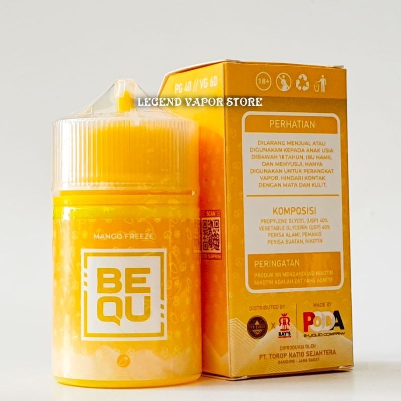 Jual FREEBASE - LIQUID BEQU Mango Freeze 60ML 3MG AUTHENTIC | Shopee ...