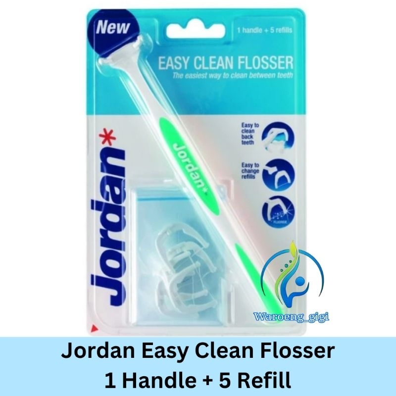 Jual Jordan Easy Clean Flosser Dental Floss ( Handle + Refill ...