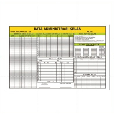 Jual Papan Data Bank Data Kelas Administrasi Kelas Untuk SD/MI/SMP/MTS ...