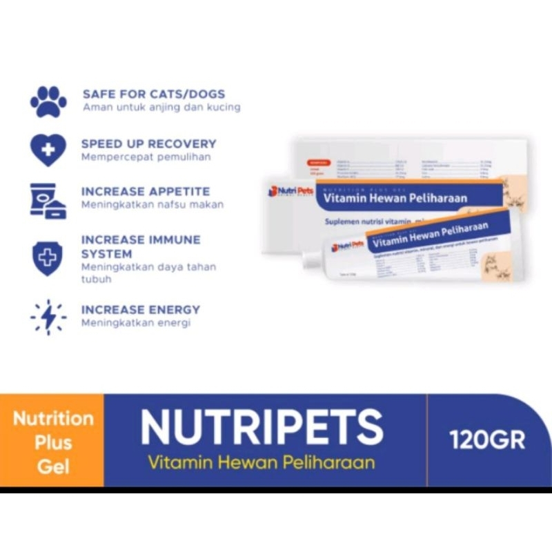 Jual nutripets nutrition plus gel nutri pet vitamin hewan 120 g vitamin kucing | Shopee Indonesia
