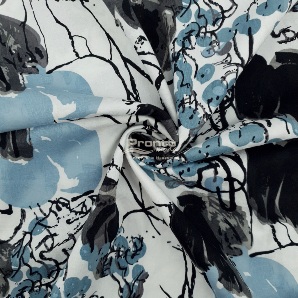 Jual Jacquard Cotton Stretch Printed Motif Abstrak Emboss (Pronto Moda ...