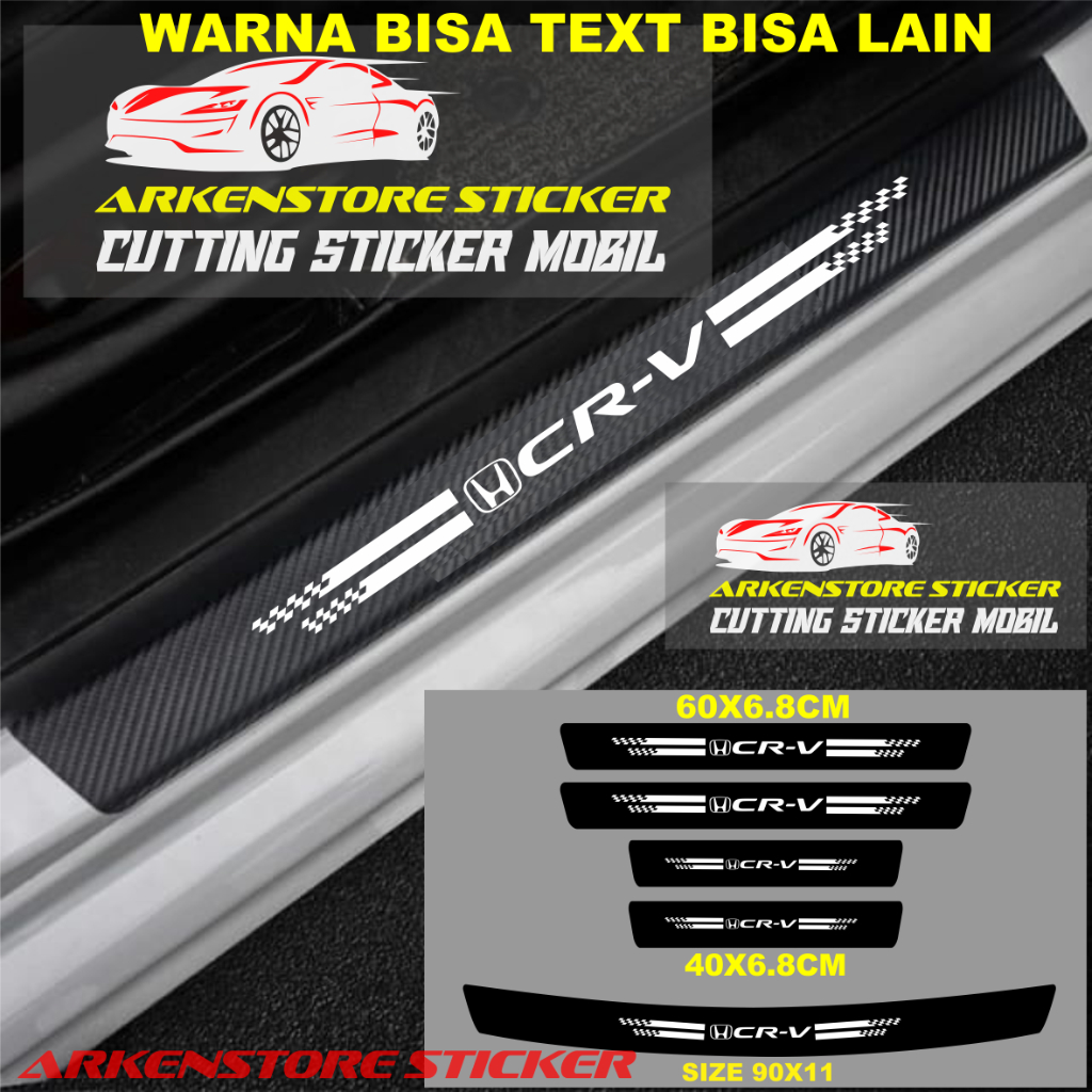 Jual 5pcs sticker sill plate carbon 3d mobil cr-v sticker karbon 3d ...