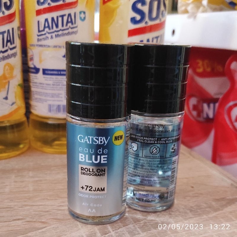 Jual Gatsby Eau de Blue Deodorant Roll On Air Code 50ml Kemasan Botol ...