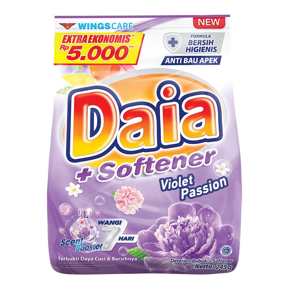 Jual DAIA DETERJEN POWDER BUBUK SOFTENER 245 GR ROMANTIC PINK CLEAN FRESH HIJAB FLORAL BLOSSOM ...