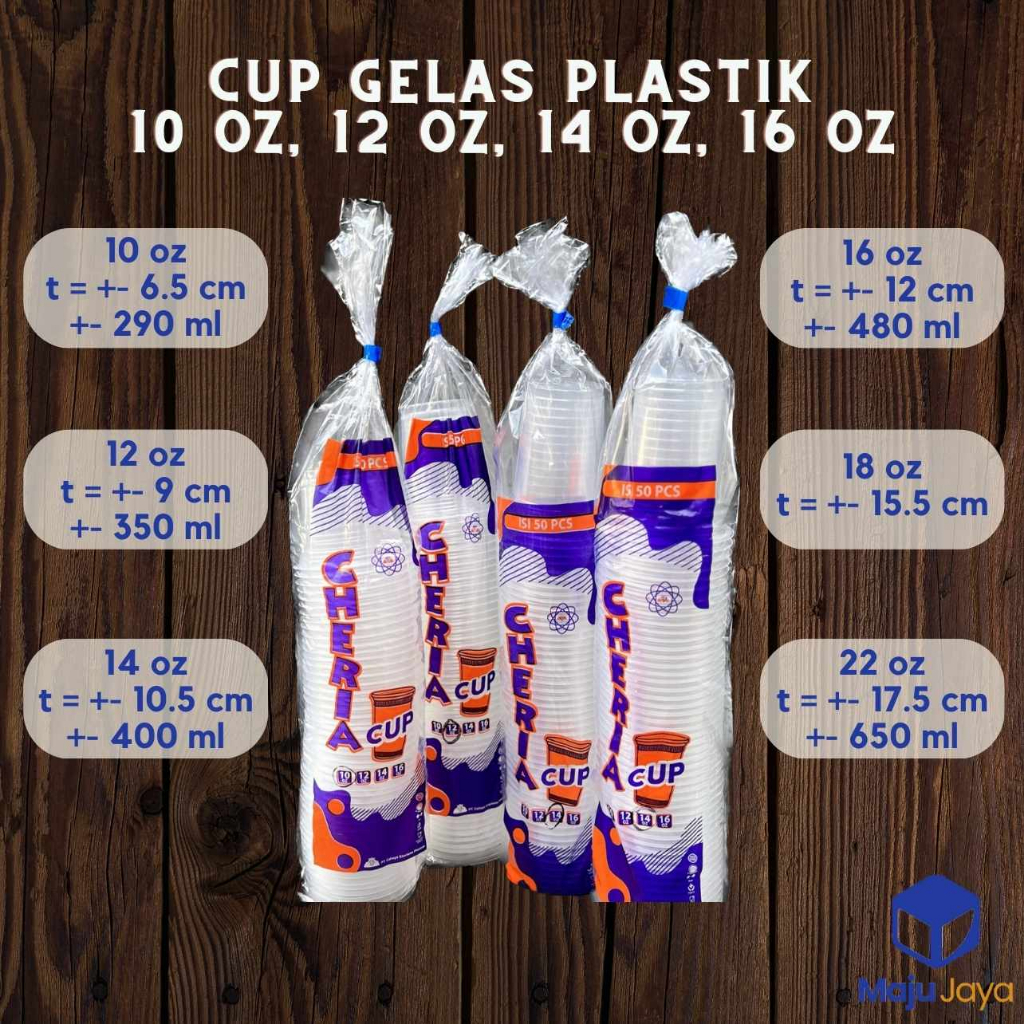 Jual Cup Gelas Plastik Merk Hok Cheria Atm 12 Oz 14 Oz 16 Oz 18 Oz 22 Oz Cup Gelas Pop Ice