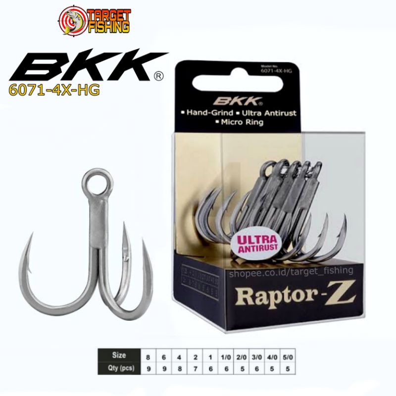 Jual BKK Raptor Z Treble Hook 4X STRONG | Shopee Indonesia