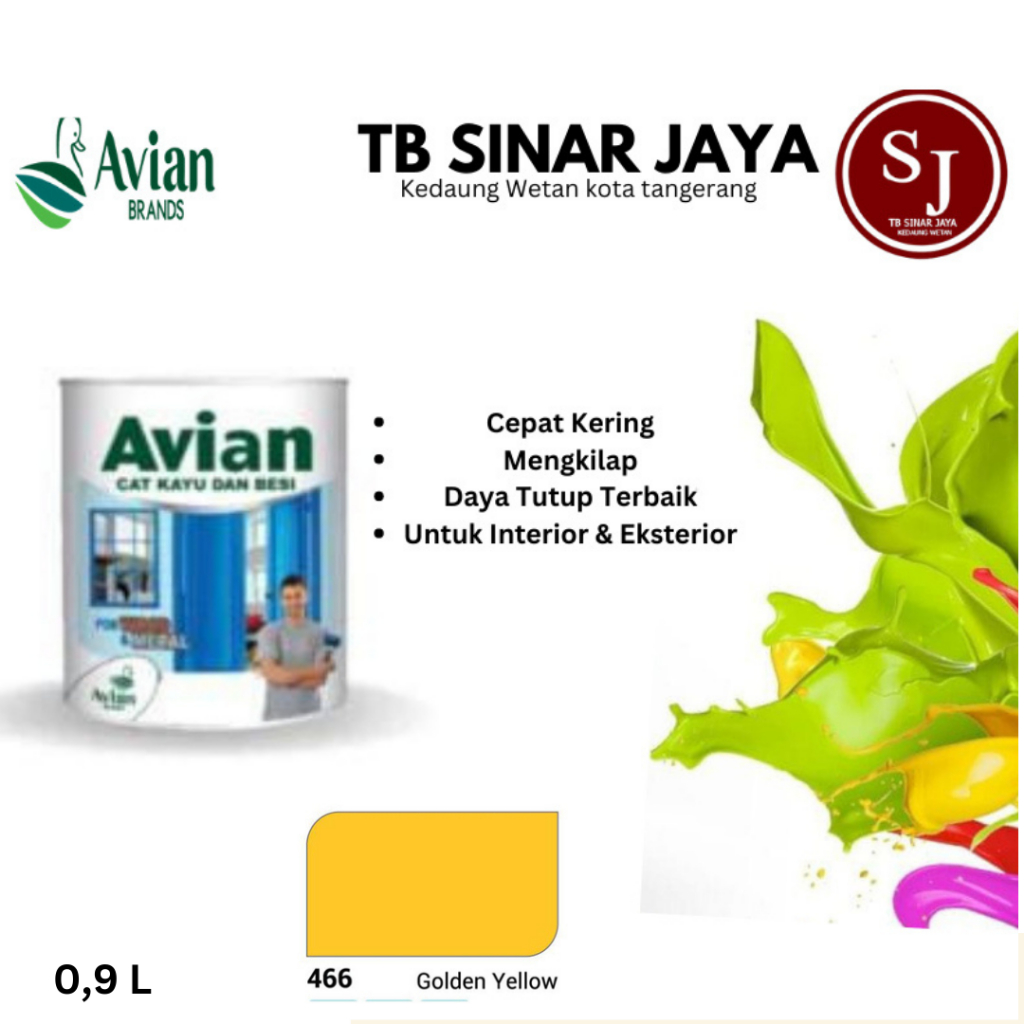 Jual Cat Kayu dan Besi Avian 1KG / Cat Minyak Sintetis - 466 Golden ...