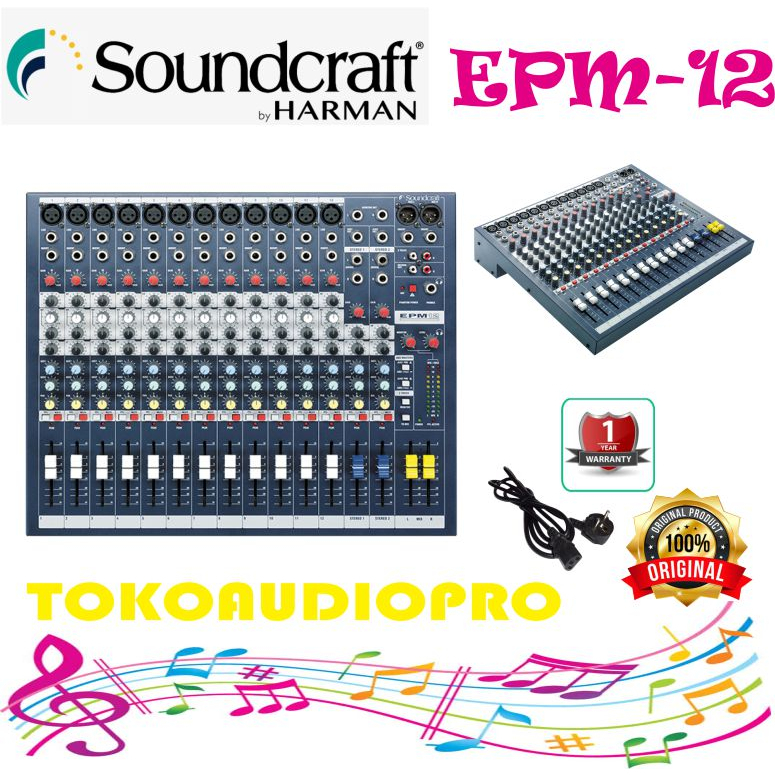 Jual Mixer Soundcraft EPM12 12-Channel Multi-Format Mixer Original epm ...