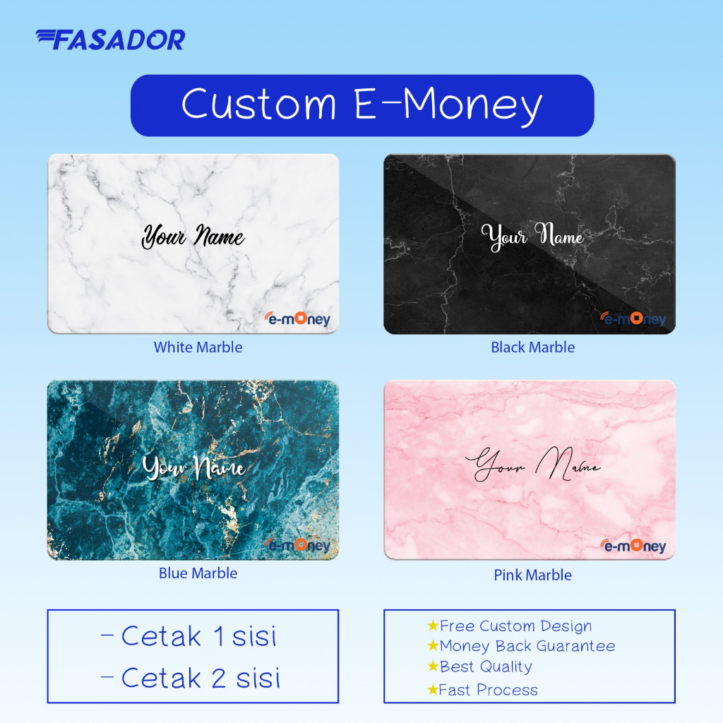 Jual GRATIS CUSTOM NAMA E Money E-Money Card Kartu e-Toll Kereta MRT ...