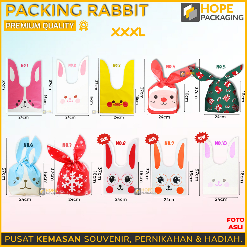 Jual [Harga / 10 Pcs] Plastik Rabbit Souvenir Ulang Tahun / Plastik ...