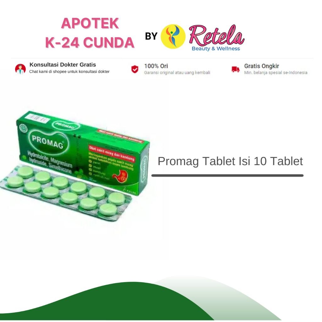 Jual Promag Tablet 1 Blister Isi 10 Tablet / Obat Sakit Maag / Kembung ...